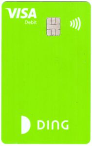 Tarjeta de Banco: DING Debit Card (Tecnipagos S.A., ColombiaCol:CO-VI-0048