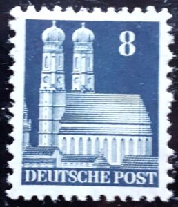Stamp: Munich Cathedral (Germany, American-British Occ. (Bizone ...