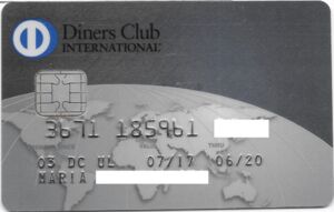 Bank Card: Diners Club INTERNATIONAL (ALPHA BANK, GreeceCol:GR-DC-0061