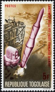 Stamp: Launching of the first Diamond rocket (Togo(French space ...