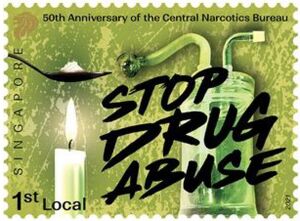 Stamp: Stop Drug Abuse (Singapore(Central Narcotics Bureau, 50 Years ...