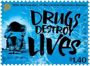 Stamp: Drugs Destroy Lives (Singapore(Central Narcotics Bureau, 50 ...