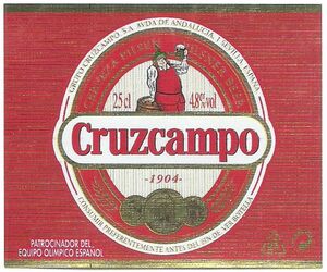 Drink Label: Cruzcampo,Pilsen Prdor. Eq. Olinpico Español (Heineken ...