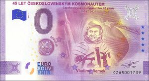 Memo Euro Item: 45 Let Československým Kosmonautem-Vladimir Remek (Чеська Республіка(Euro ...