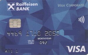 Tarjeta de Banco: Blue Mosaic Visa Corporate (Raiffeisenbank, RusiaCol:RU-VI-1828.03