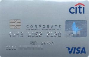 Bank Card: Citi. Corporate (Citibank, RussiaCol:RU-VI-1117.02