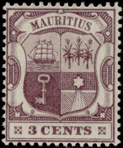 Stamp: Coat of Arms (Mauritius(Coat of Arms 1895-99) Mi:MU 84,Sn:MU 95 ...