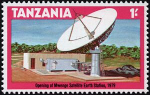 Stamp: Mwenge Satellite Earth Station (Tanzania(Opening of Mwenge ...