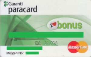 Bank Card: Paracard (Garanti Bankası, Türkiye (Turkey)Col:TR-MC-0037.10