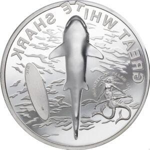 Coin: 5 Dollars (Great White Shark) (Palau(Split Views) Col:PW-000976 🪙
