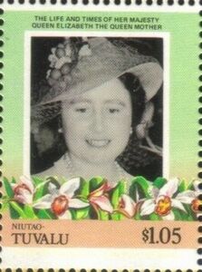 Stamp: As young woman (Tuvalu, Niutao(Island NIUTAO - Queen Mother) Mi ...