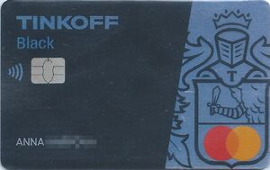 Bank Card: TINKOFF Black (Tinkoff Credit Systems, RussiaCol:RU-MC-2148.15