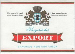 Drink Label: Export (Brauhaus Neustadt, Germany, Federal RepublicCol:DE ...