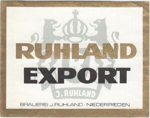 Drink Label: Ruhland Export (Brauerei J. Ruhland, Germany, Federal RepublicCol:DE-BEER-017972