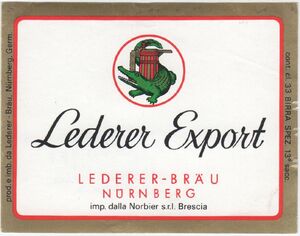 Drink Label: Lederer Export (Lederer-Bräu A.G., Germany, Federal ...