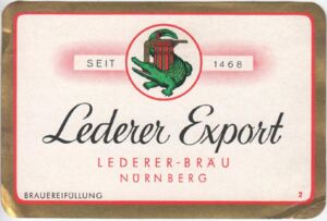 Drink Label: Lederer Export (Lederer-Bräu A.G., Germany, Federal ...