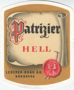 Drink Label: Patrizier Hell (Lederer-Bräu A.G., Germany, Federal ...