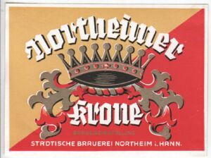 Drink Label: Northeimer Krone (Städtische Brauerei Northeim, Germany ...