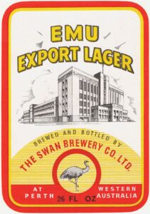 Drink Label: Emu Export Lager (Swan brewery co.ltd., AustraliaCol:AU ...