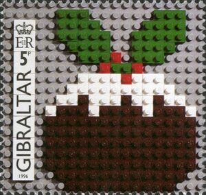 Stamp: Christmas Pudding (Gibraltar(Christmas 1996: Designs created ...