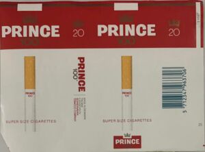 Cigarette Pack: Prince 100's (Denmark(Prince 100's) Col:DK-CT-0053