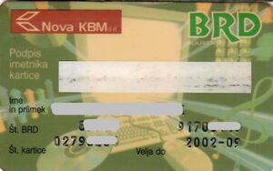 Bank Card: Brd (Nova KBM, SloveniaCol:SI-GM-0031