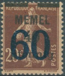 Stamp: The Sower, Surcharged and Overprinted 'MEMEL' (Memel Territory ...