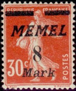 Stamp: The Seederess, overprint Memel (Memel Territory(Memel) Mi:KL 112 ...
