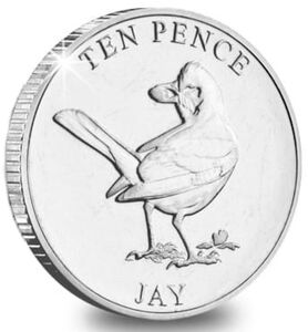 Coin: 10 Pence (British Isles Wildlife - Garden Birds - Jay) (Guernsey ...