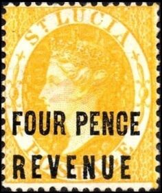 Stamp: Queen Victoria (1819-1901) (Saint Lucia(Revenue) Mi:LC ST14A,Yt ...