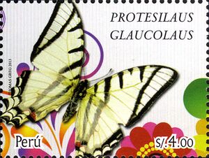 Stamp: Glaucolaus Swallowtail (Protesilaus glaucolaus) (Peru ...