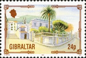 Stamp: Garrison Library (Gibraltar(Definitives 1993-1995: Architectural ...