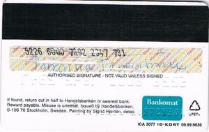 Bank Card: Handelsbanken Bankkort (Handelsbanken, SwedenCol:SE-MC-0010.03