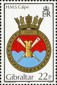 Stamp: H.M.S. "Calpe" (Gibraltar(Naval Crests (9th series)) Mi:GI 602 ...