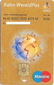 Bank Card: Rabo WereldPas (Rabobank, NetherlandsCol:NL-MS-0019.05