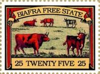 Stamp: Cattle (Nigeria: Cinderella Stamps(Biafra) Col:NG-BI 2010-07/1