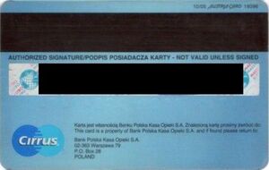 Bank Card: World Map (Bank Polska Kasa Opieki SA/Bank Pekao SA ...