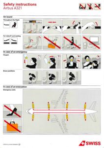 Safety Card: Airbus A321 (Swiss International Air Lines, SwitzerlandCol ...