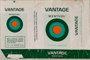 Cigarette Pack: Vantage - Menthol (United States of AmericaCol:US-CT-0490