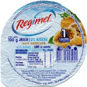 Food Label: Regimel / Jalea Maracuya (Watt's S.A., ChileCol:CL-DES-00003