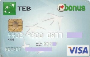 Bank Card: TEB Bonus (Turk Ekonomi Bankasi, Türkiye (Turkey)Col:TR-VI-0488