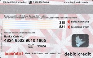 Bank Card: Bank Kart - Combo (T.C. Ziraat Bankasi, Türkiye (Turkey)Col ...