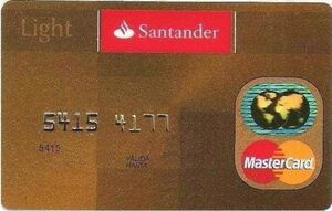 Tarjeta de Banco: Santander Light - 1 (Banco de Santander, EspañaCol:ES ...