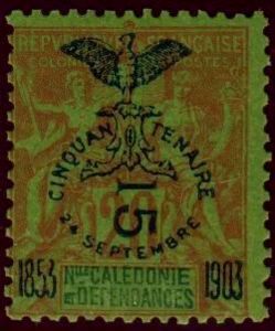Stamp: Type Groupe overprint and surcharge (New Caledonia(French ...