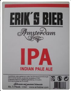 Drink Label: Eric's Bier IPA (Erik's Bier Amsterdam, NetherlandsCol:NL ...