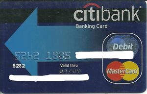 Bank Card: Debit Card › CITIbank Banking Card (Citibank, United States ...