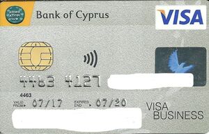 Bank Card: Bank Of Cyprus - Visa Business (Bank Of Cyprus, CyprusCol:CY ...