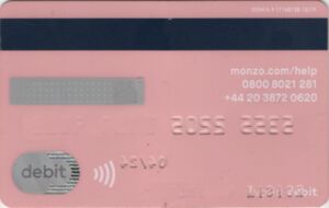 Bank Card: Monzo 12/19 (Monzo Bank, United Kingdom of Great Britain ...