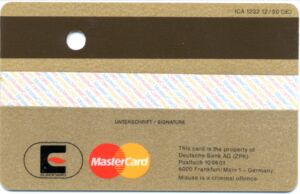 Bank Card: Deutsche Bank Eurocard (Deutsche Bank, Germany, Federal ...