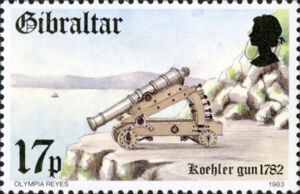 Stamp: Koehler Gun, 1782 (Gibraltar(Fortress Gibraltar in the 18th ...